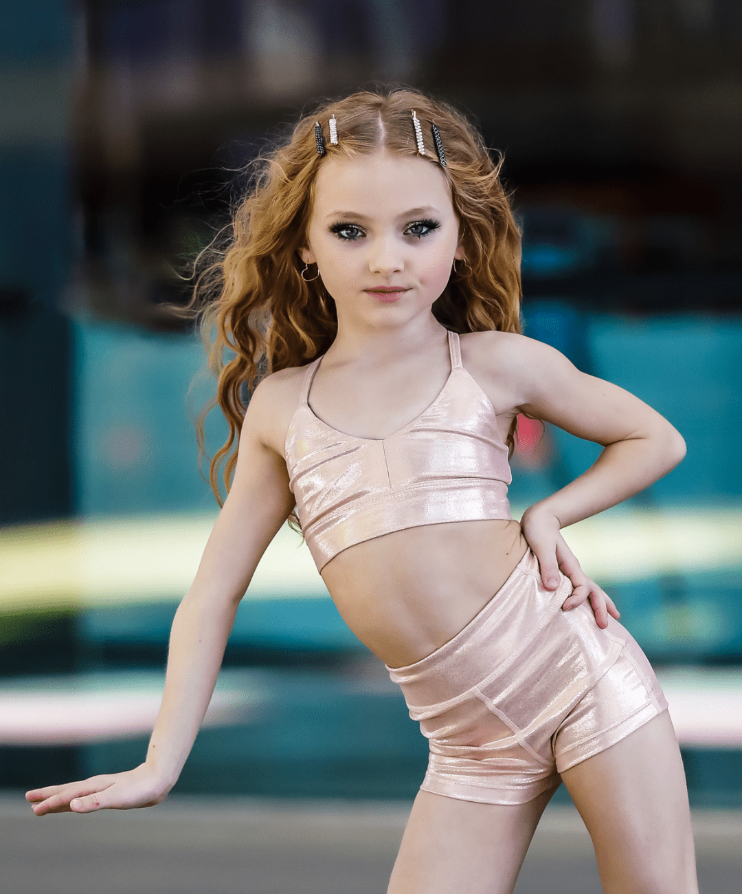Oh La La Dancewear Oll238 Rsg The Grace Top Rose Gold Dancewear
