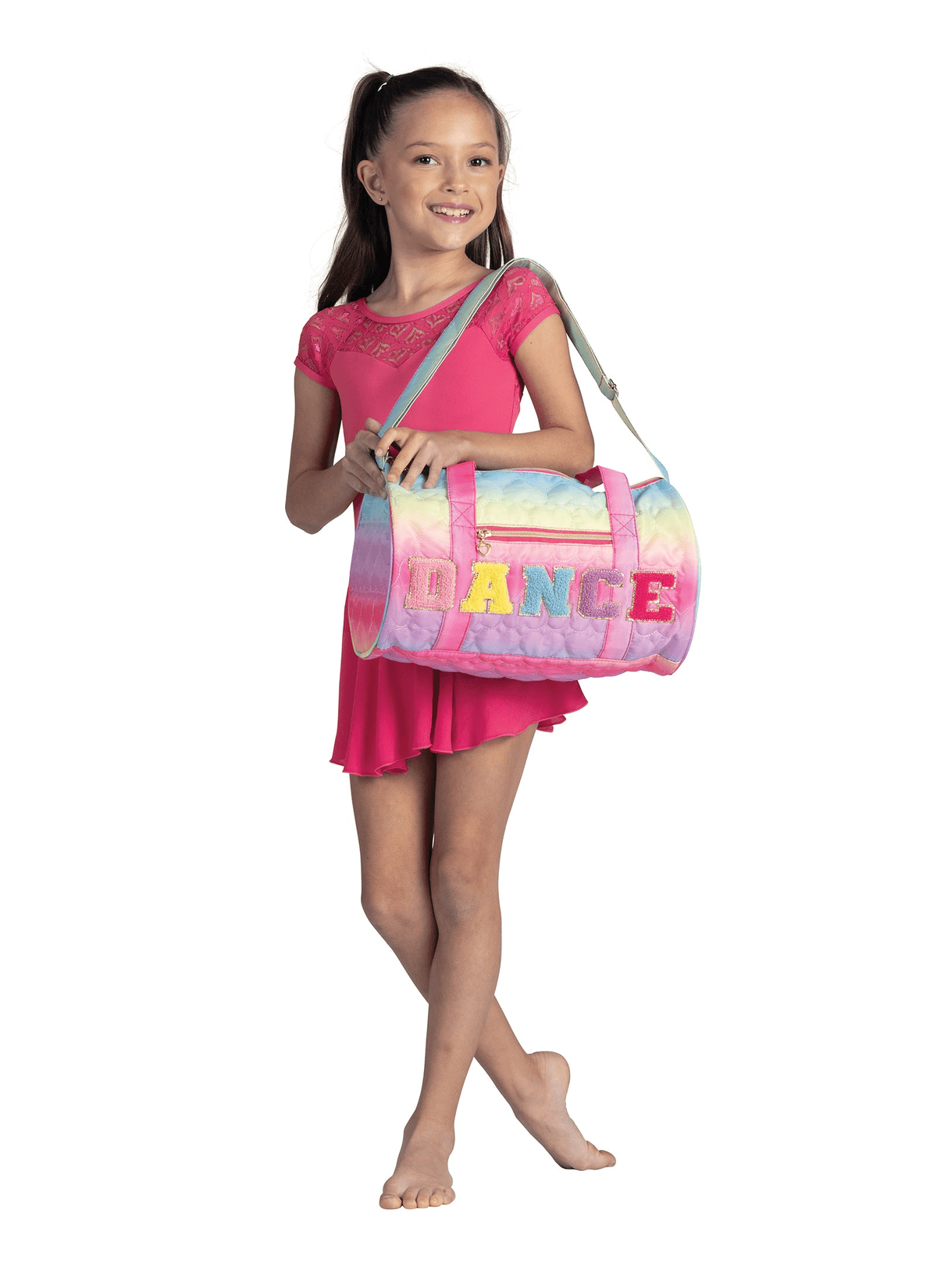 Danz N Motion B24501 Quilted Heart Rainbow Duffle Bag — DanceWear Corner