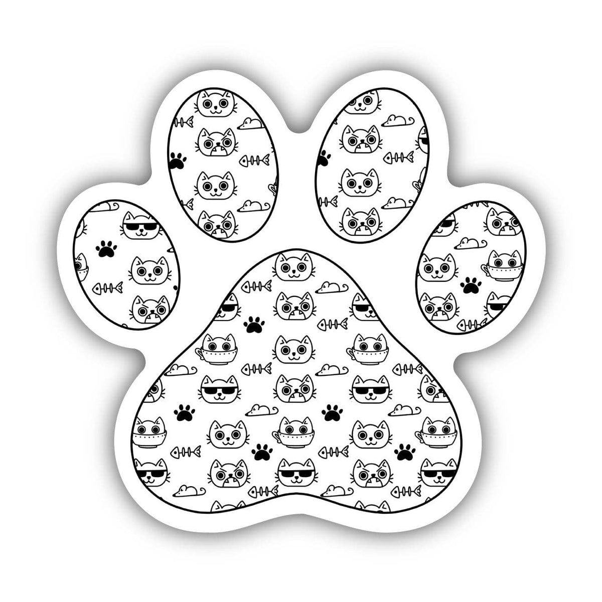 Cat Pattern Paw Print Sticker — DanceWear Corner