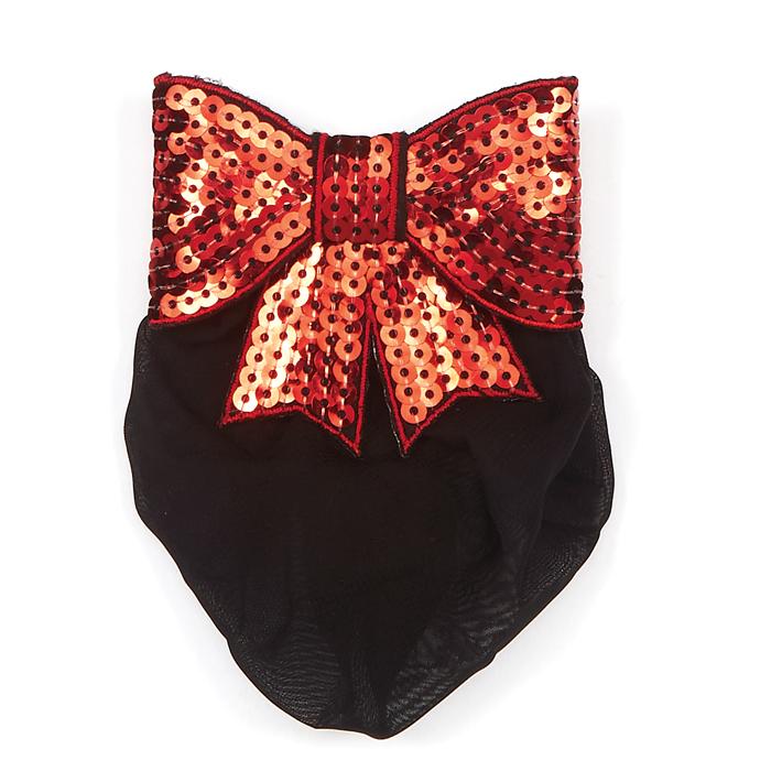 Dasha Sequin Bow with Snood - Red — DanceWear Corner