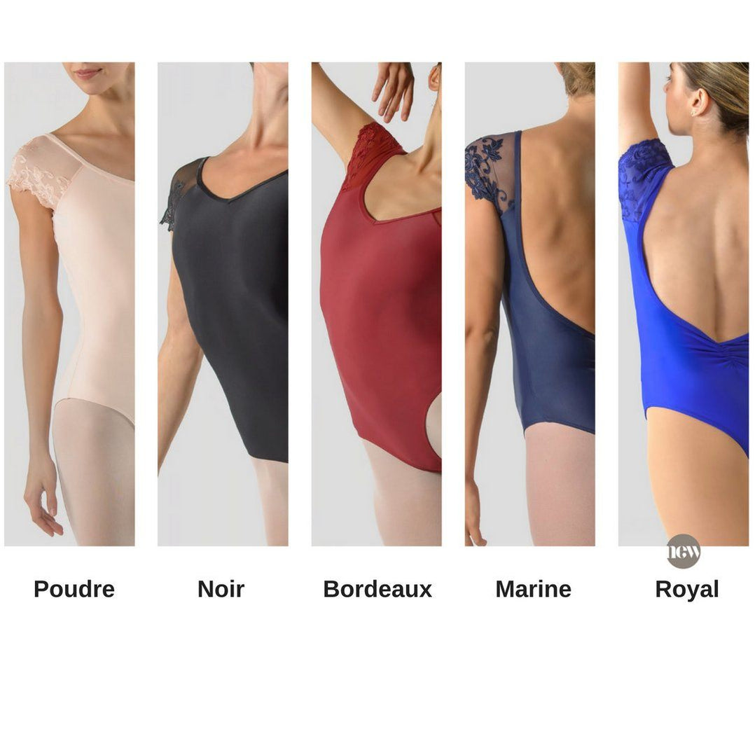 Ballet Rosa Josephine Leotard | Lace Cap Sleeve V-Neck Leotard ...