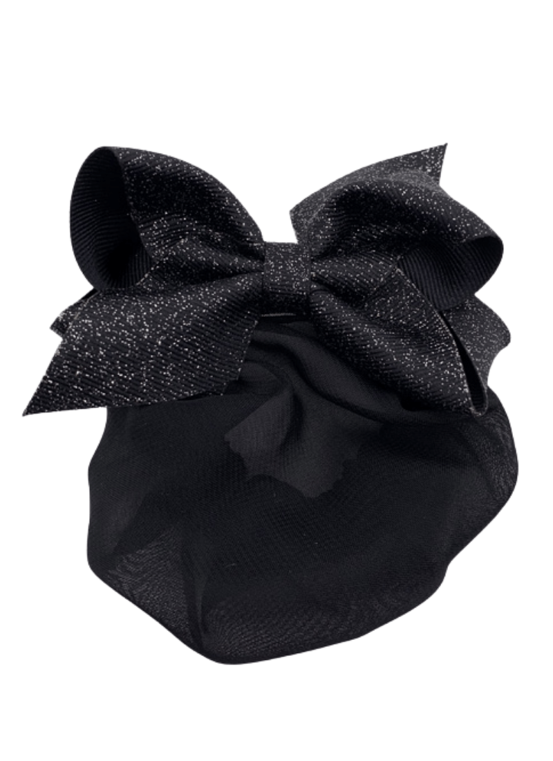 Dasha Sparkle Bow with Snood - Black — DanceWear Corner